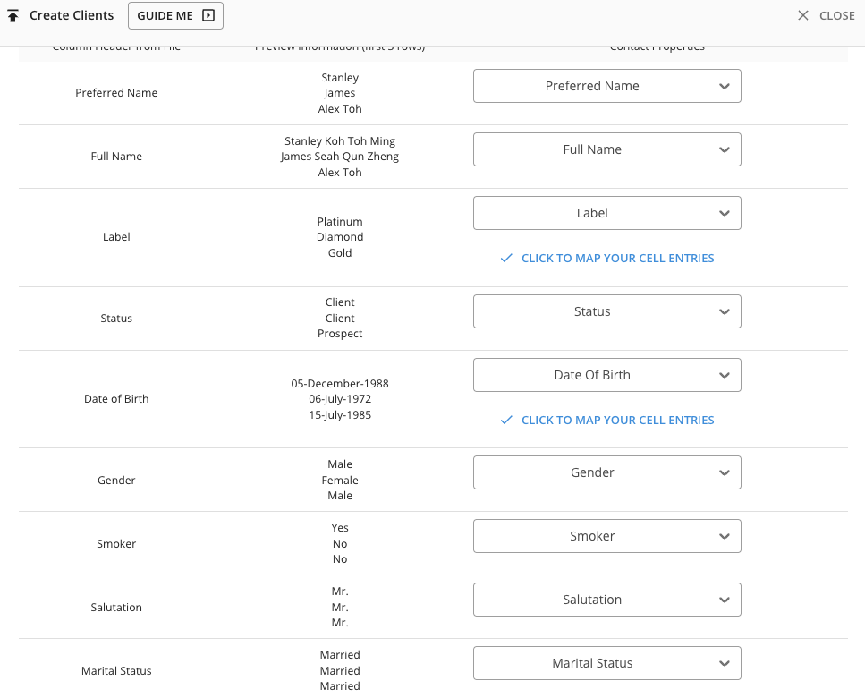 Bulk create clients via spreadsheet import – Goalsmapper Helpdesk