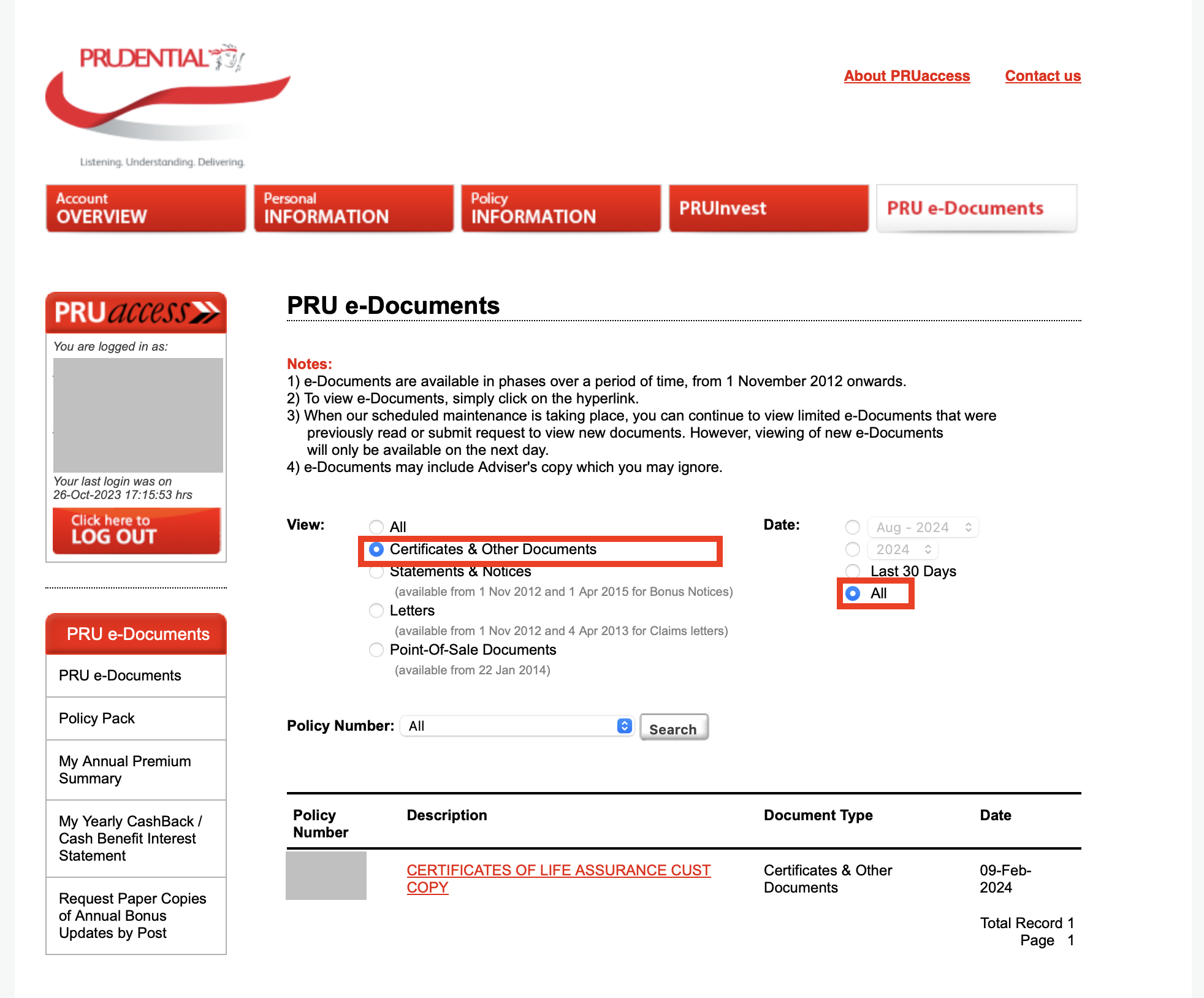 How to get your policy details from Prudential customer portal ...